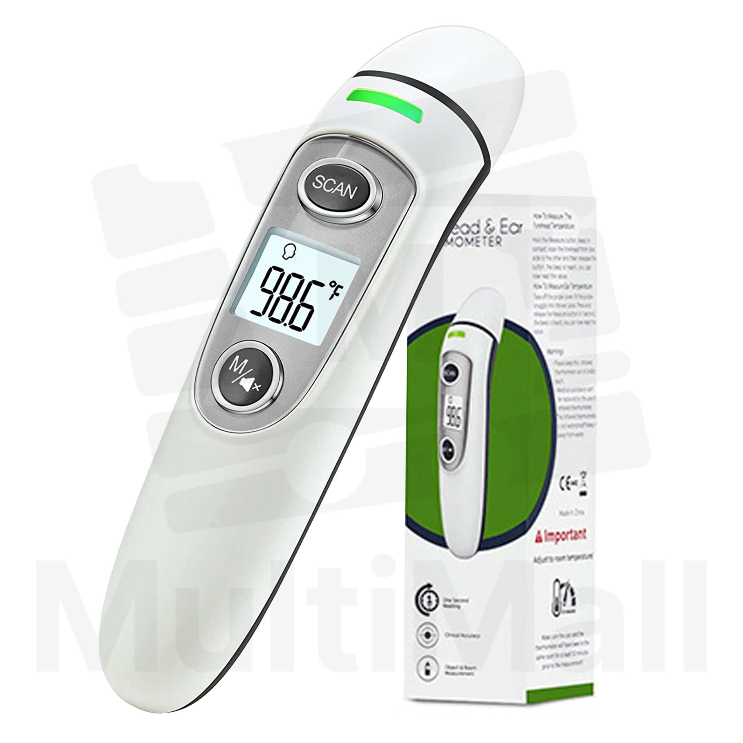 2 in 1 Forehead & Ear Thermometer- Indoors Non-Contact Digital ...