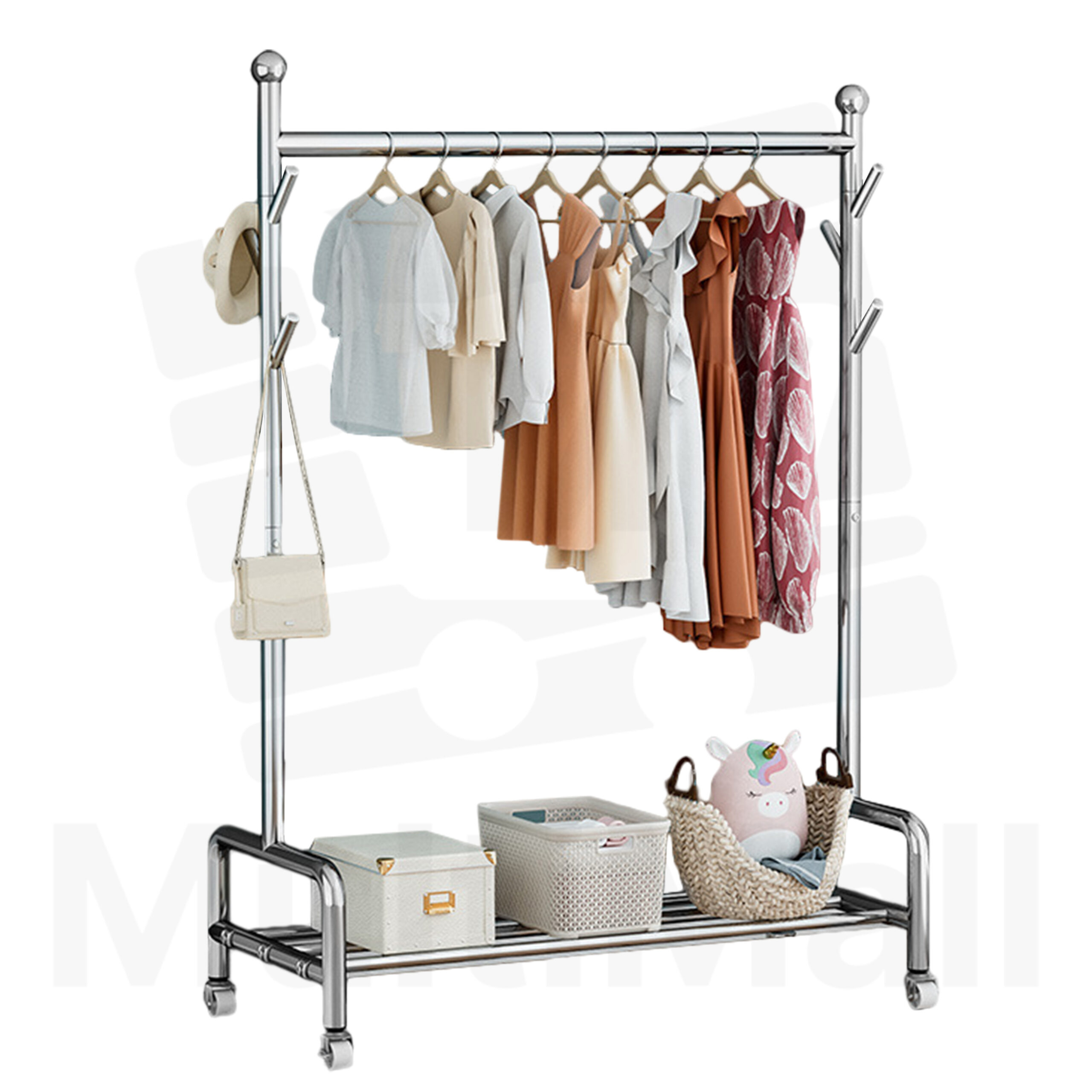Stainless Steel Laundry Rack – 1M Heavy Duty 3 in 1 Full Steel Coat ...